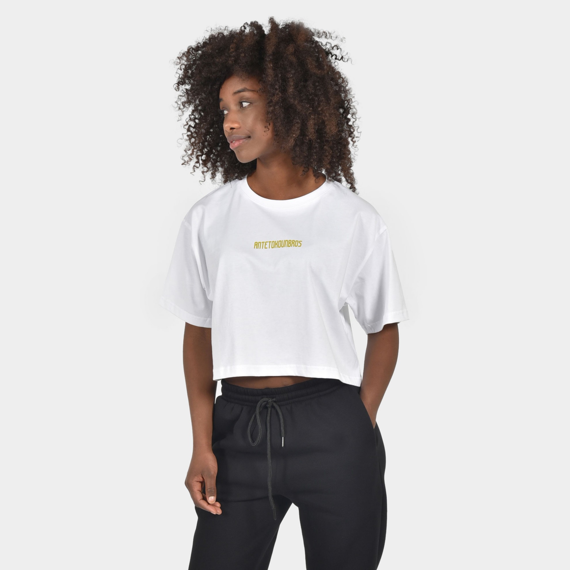 Women's White Cropped T-shirt | Made in Greece | ANTETOKOUNBROS