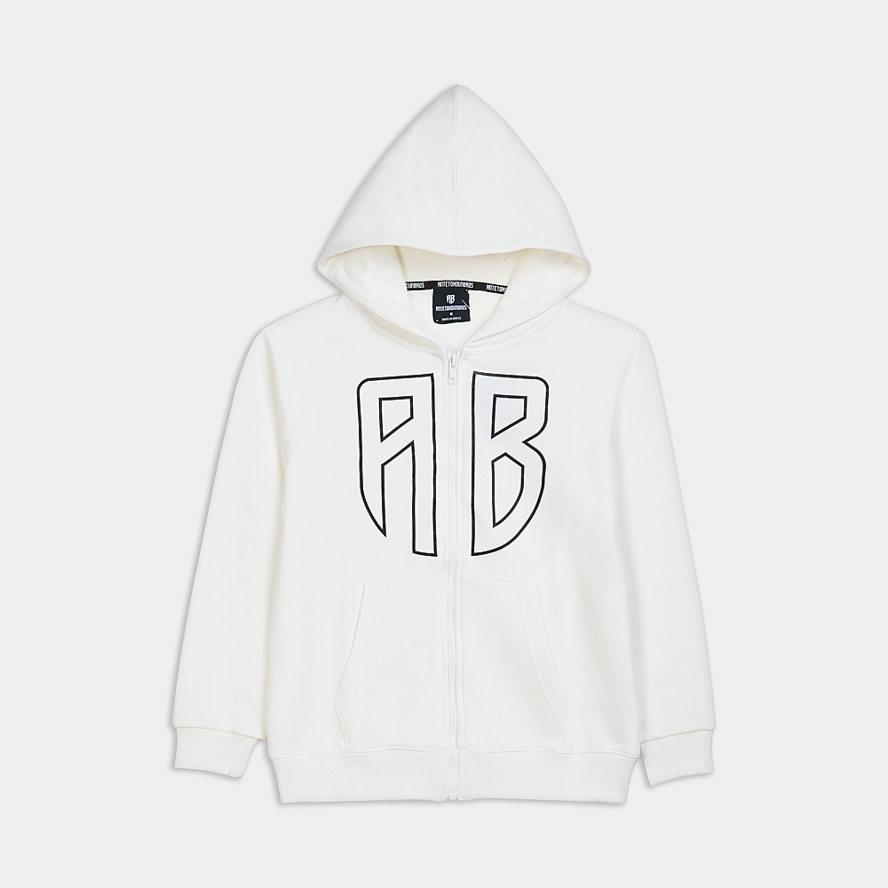 Antetokounbros Kids Hoodie with AB Logo – Cotton Blend, Ecru | FW24/25
